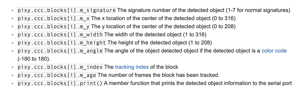 How to retrieve coordinates on Arduino - Pixy Software - Pixycam